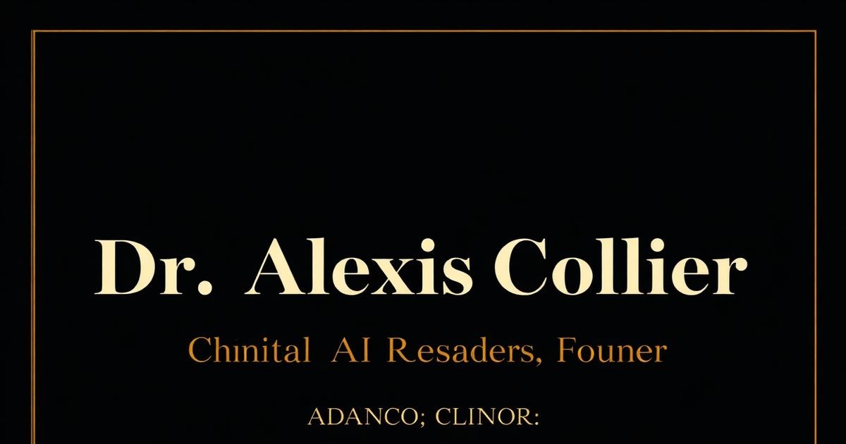 Dr. Alexis Collier | Clinical AI Researcher, Founder & AIM-AHEAD CLINAQ ...